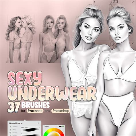 Artstation 37 Beauties Underwear Procreate Stamp Brushes Sexy
