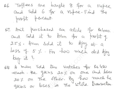 Cbse Class 8 Mathematics Comparing Quantities Assignment Set H