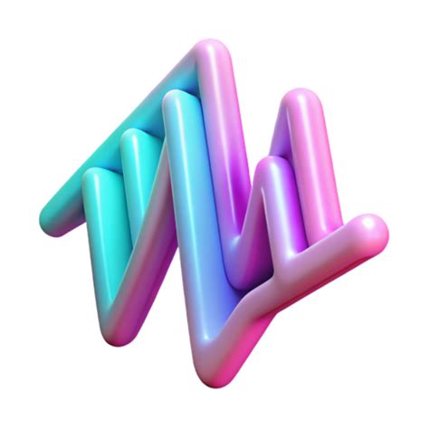 Abstract 3d Render Of Intertwined Gradient Tubes Pink And Blue Swirls