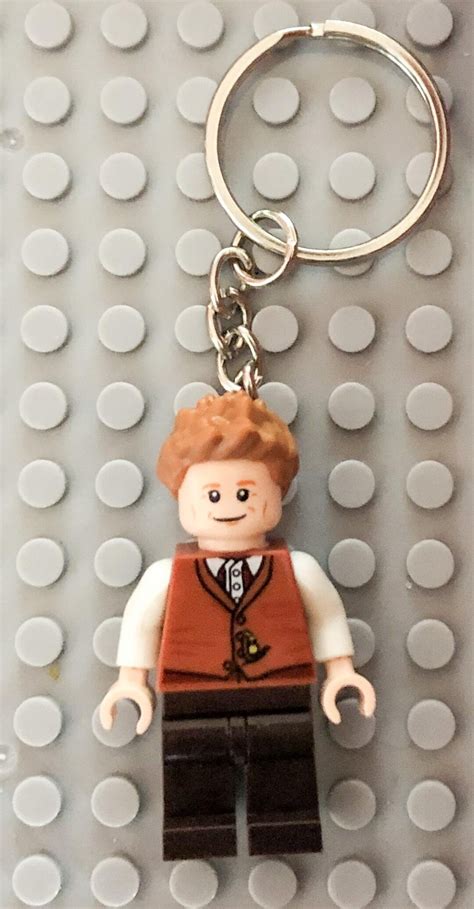 Newt Scamander Hufflepuff Minifigure Keychain Etsy