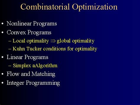 combinatorial optimization