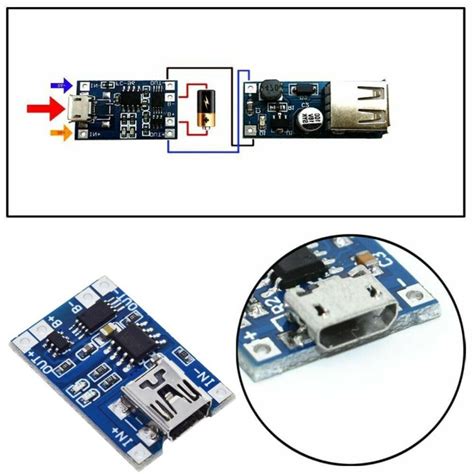 LILLAUO 3 Buah Two In One PCB BMS TP4056 Litium 3 7V Modul Pengisi Daya Baterai Papan Proteksi