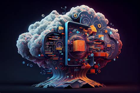 Cloud Computing Technology Concept Generative Ai Stock Illustration