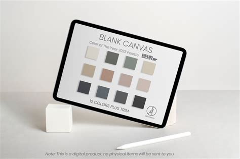 Blank Canvas Color Palette Behr Professional Paint Scheme Etsy