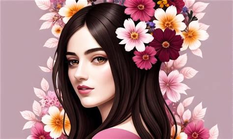 دختر زیبا احاطه شده با گل ها هوش مصنوعی ایجاد کرد 1719597