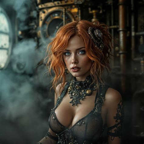 Steamy Steampunk Beauty Steampunk Woman With Steam Pipes I