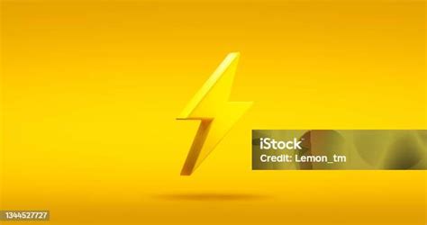 에너지 썬더 번개 볼트 기호 또는 전기 전원 기호의 아이콘 일러스트 노란색 그래픽 3d 요소 디자인 배경 혁신 전기 빛 로고
