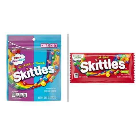 Skittles Wild Berry And Tropical Flavor Mash Ups Grab N Go Size 9 Oz