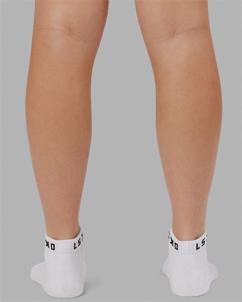 Daily 3 Pack Ankle Socks White Lskd