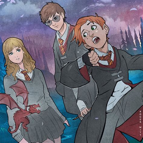 Гарри Поттер Рон Уизли Гермиона Грейнджер Roger Witt Поттериана Artist Art