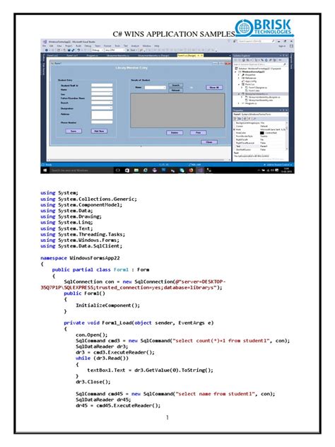 C Wins Application Samples Pdf C Sharp Programming Language