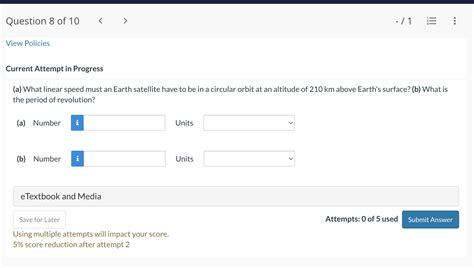 Solved A What Linear Speed Must An Earth Satellite Have To Chegg