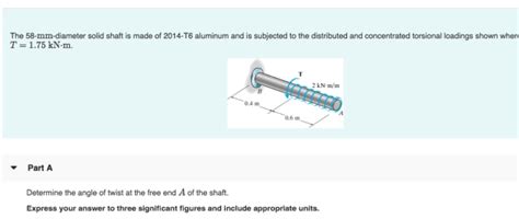 Solved The 58 Mm Diameter Solid Shaft Is Made Of 2014 T6