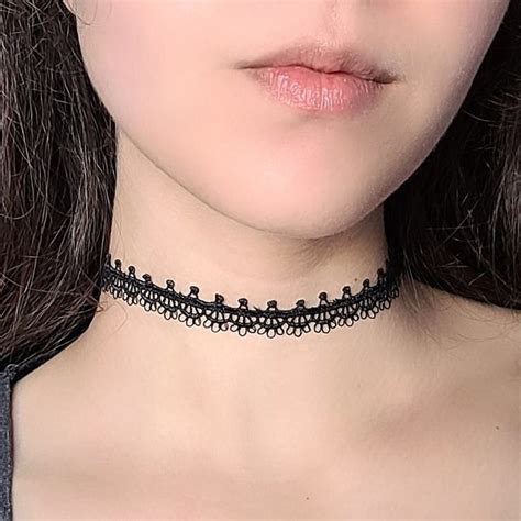 Black Choker Lace Necklace Etsy