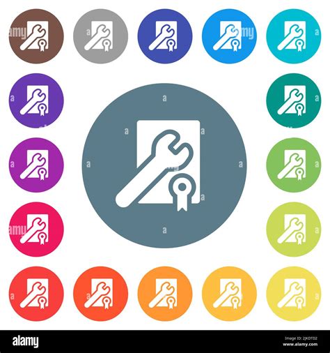 award winning services solid flat white icons on round color