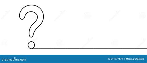 Question Mark Continuous Line One Line Drawing Isolated Vector