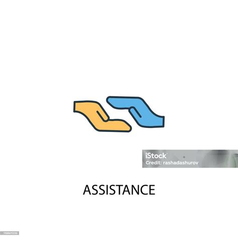 지원 개념 2 컬러 라인 아이콘입니다 간단한 노란색과 파란색 요소 그림입니다 지원 개념 개요 기호 디자인 Charitable