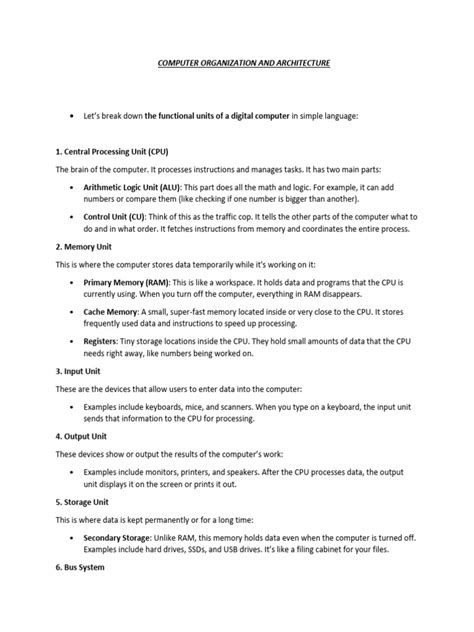 computer organization and architecture pdf central processing unit