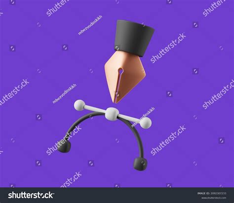 Simple Curve Pen Tool Bezier 3d Stock Illustration 2092307233 Shutterstock