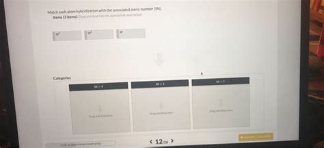 Solved Match Each Atom Hybridization With The Associated