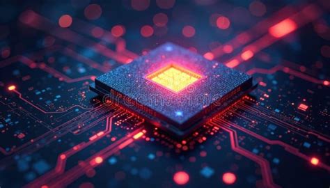 Quantum Computer Core Interconnected Nodes Data Streams Quantum