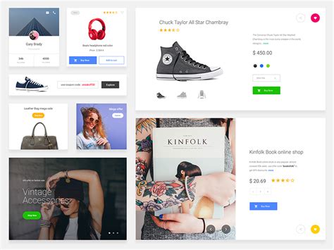 ECommerce Cards Free Sketch UI Kit Uistore Design