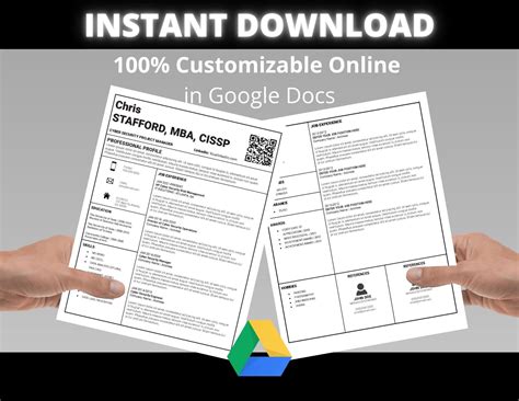 Modern Resume Template Google Docs Resume Template Etsy