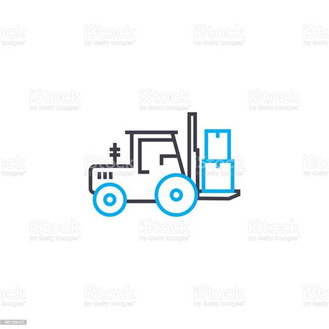 Loading Work Linear Icon Concept Loading Work Line Vector Sign Symbol