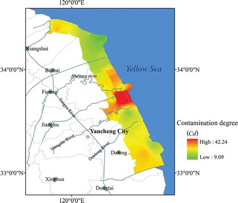 The Spatial Distribution Of The Contamination Degree Cd Values Download Scientific Diagram