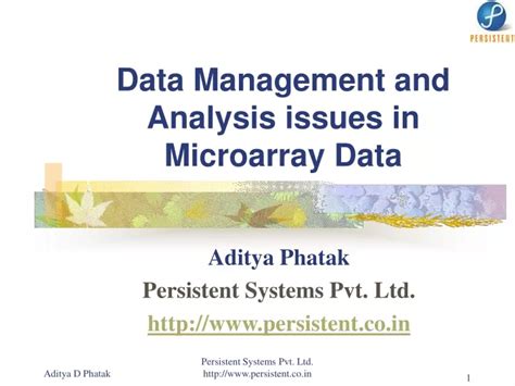 PPT Data Management And Analysis Issues In Microarray Data PowerPoint Presentation ID