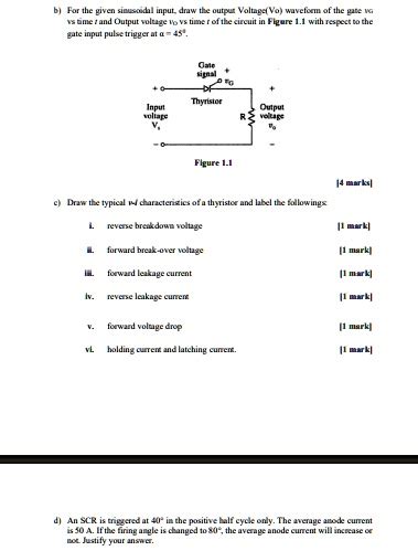 SOLVED POWER ELECTRONICS B For The Given Sinusoidal Input Draw The Output Voltage Vo