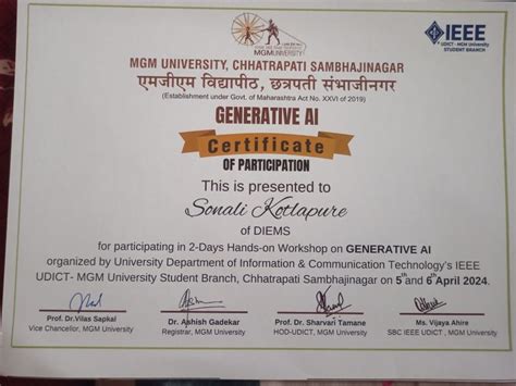sonali kotlapure on linkedin generativeai aiworkshop mgmuniversity