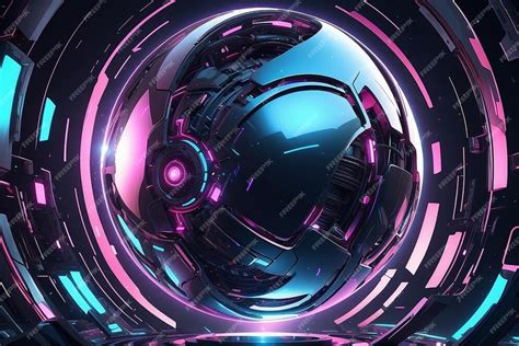 Premium Photo Digitally Generated Shiny Futuristic Sphere Futureistic