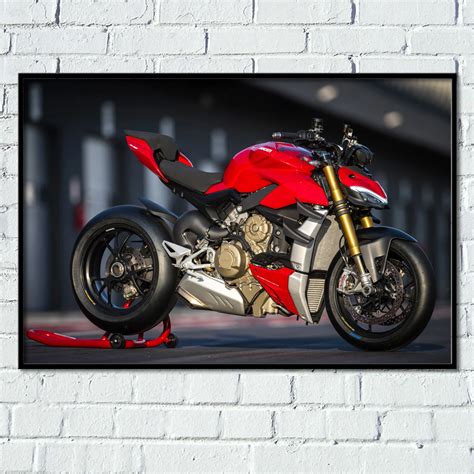 Ducatis 스트리트파이터 V4 Sp 4k 슈퍼바이크 오토바이 포스터 패브릭 프린트 모던 월 아트 캔버스 회화 홈 거실 장식 Aliexpress