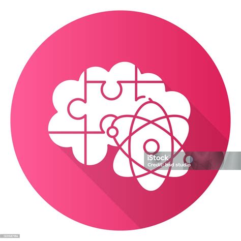 수수께끼 핑크 플랫 디자인 긴 그림자 문고 아이콘입니다 과학 퍼즐 수수께끼 논리 게임 정신 운동 독창성 지식 지능 테스트 문제