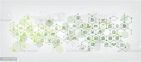 자연 환경 라인 아이콘 컬렉션 Esg 개념 제로 넷 환경 사회 및 거버넌스 배너 디자인 선 아이콘 세트 기하학적 격자 지속 가능한 자원에 대한 스톡 벡터 아트 및 기타