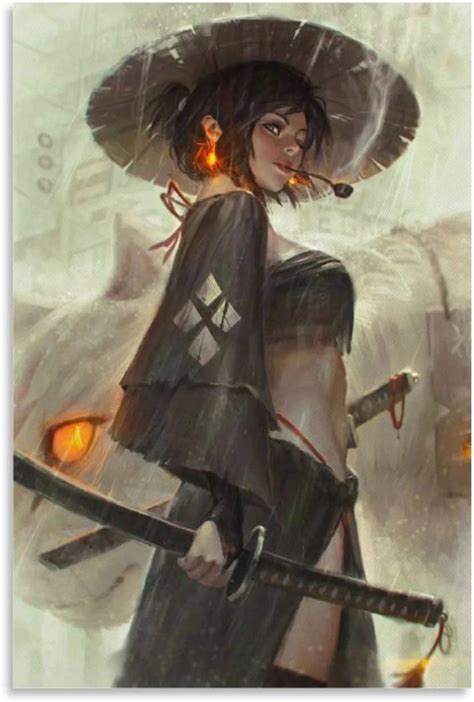 Buy Anime Poster Japanese Female Warrior Poster Sexy Woman Poster Cool Poster Canvas Art Poster