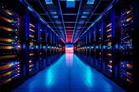 Server Room Or Server Computers Generative Ai Stock Illustration Illustration Of Futuristic