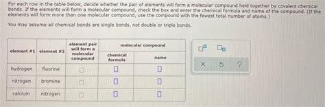 Solved For Each Row In The Table Below Decide Whether The