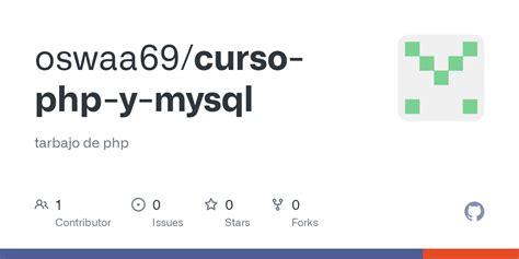 Github Oswaa69curso Php Y Mysql Tarbajo De Php