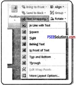 PSEB 7th Class Computer Notes Chapter 5 Microsoft Word Part III PSEB Solutions