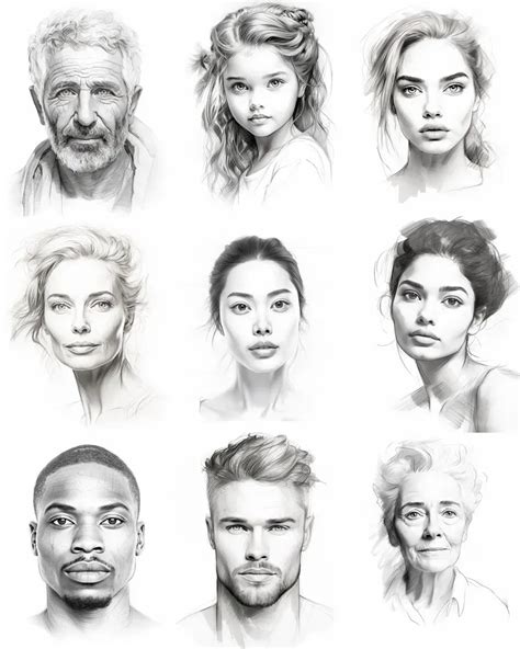 Pencil Sketches Of People Portraits Midjourney Prompt Promptbase