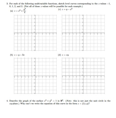 Solved 3 For Each Of The Following Multivariable Functions