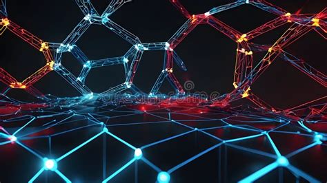 Abstract Representation Of Neuron Connections Neural Networks Transmitting Information Stock