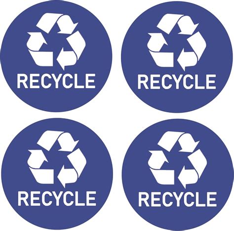 Recycle And Trash Stickers Pack Of 4 Indoor And Outdoor