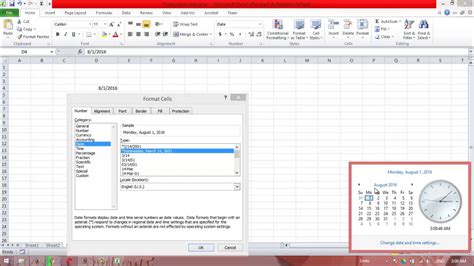 การใส่ Format ให้กับเวลาและวันที่ใน Excel Youtube