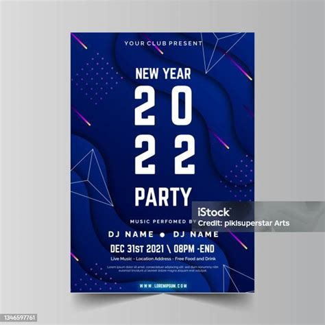 Abstrak Tahun Baru 2022 Gambar Poster Partai Ilustrasi Desain Vektor