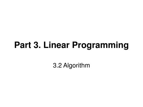 PPT Part Linear Programming PowerPoint Presentation Free Download ID