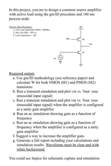 solved in this project you are to design a common source
