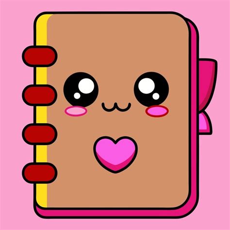 Cute Notebook Cartoon Illustration Premium AI Generated Image